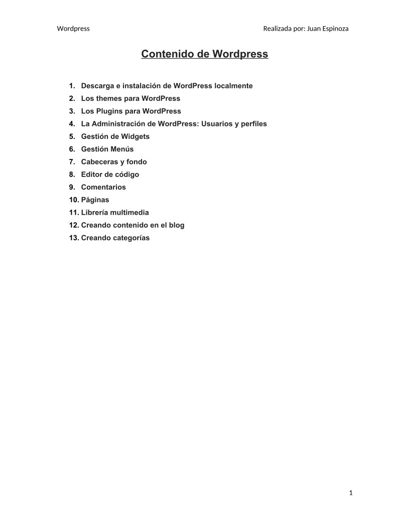 PDF de programación - Wordpress